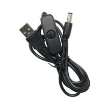 China USB to DC 5.5x2.1mm Power Cable with ON/OFF Switch - 2A Charging Current, 1.5m Length for LED Strips for sale