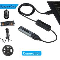 China USB ON/OFF Switch Cable 3ft 5V 2A Male to Female Power Control for LED Lights and Computer Peripherals for sale
