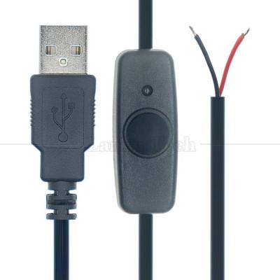 China Waterproof Silicone Rubber Push Button Switch USB On Off Cable 5V 1A 1m for LED Lamp for sale
