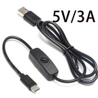 China 1m 5V 3A USB Type C Charger Power Cable with Switch ON OFF for Raspberry Pi for sale