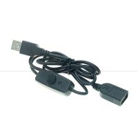 China USB ON OFF Switch Cable 2A Male to Female Extension with Blue LED Indicator Waterproof Silicon Cover Push Button for sale
