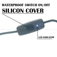 China USB ON OFF Switch Cable 2A Male to Female Extension with Blue LED Indicator Waterproof Silicon Cover Push Button for sale