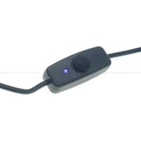 China USB ON OFF Switch Cable 2A Male to Female Extension with Blue LED Indicator Waterproof Silicon Cover Push Button for sale