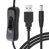 China 1m 5V USB to DC 5.5x2.1mm Power Charger Extension Cable with ON OFF Switch for LED for sale