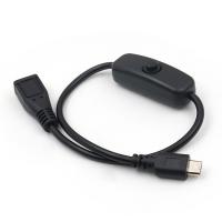 China Custom Male to Female Micro USB Extension Cable with ON OFF Switch 0.3m 2.4A for sale