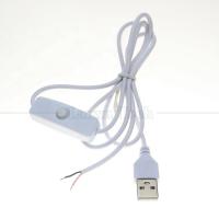 China 5V USB to Open Tinned Wires ON OFF Switch Power Extension Cable 1m for LED Strip Light for sale