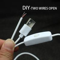 China 5V USB to Open Tinned Wires ON OFF Switch Power Extension Cable 1m for LED Strip Light for sale