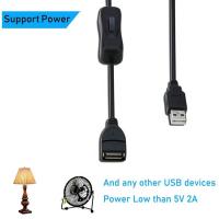 China Power ON OFF Data Charging Male to Female USB Switch Cable for Led Lamp Computer for sale