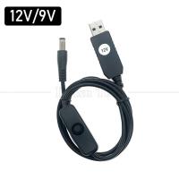 China USB to 9V 12V DC 5.5x2.1mm Power Charger Cable with ON OFF Switch for Router Fan LED Strip for sale
