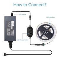 China DC 12V 24V Male to Female Power ON OFF Switch Controller LED Dimmer 6A for Strip Light for sale