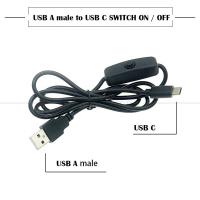 China 5V USB A Male to Type C USB Switch Power ON OFF Cable for Raspberry Pi LED Strip for sale