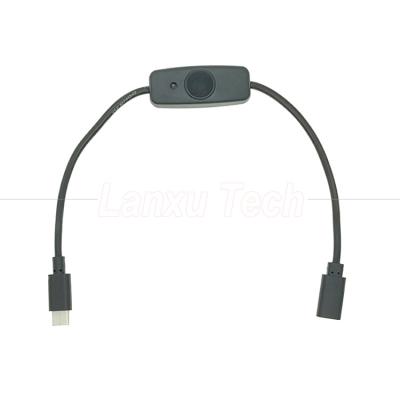 China USB Type C Male to Female On Off Switch Extension Cable 0.3m 5V 2A for Raspberry Pi Lamp Fan for sale