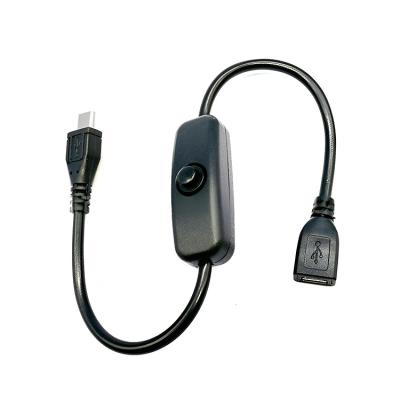 China USB Micro B Male to Female Extension on off Push Button 501 Switch Cable for sale