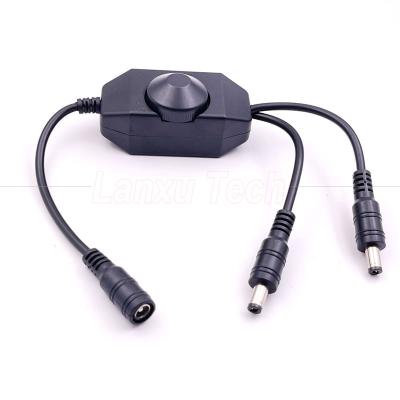 China 12V 24W DC Power On Off Rotation Switch Controller LED Dimmer 1 Female to 2 Male Splitter for Lamp for sale