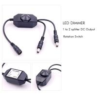 China 12V 24W DC Power On Off Rotation Switch Controller LED Dimmer 1 Female to 2 Male Splitter for Lamp for sale