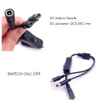 China 12V DC Splitter Cable 1 Female to 2 Male 5.5x2.1mm On Off Switch for LED Lamp for sale