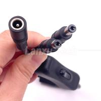 China 12V DC Splitter Cable 1 Female to 2 Male 5.5x2.1mm On Off Switch for LED Lamp for sale