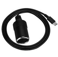 China USB Type C Male to Cigarette Lighter Female Socket Power Adapter Cable 12V 3A 1m for Car for sale