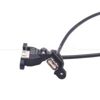 China Dual USB Type A 2-Port Panel Mount Cable with Dupont Connector - 0.3m Length, USB 2.0 Data & Charging for sale