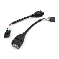 China Custom USB 2.0 Type A Female to 5 Pin Dupont Connector Motherboard Cable 28AWG 0.3M for sale