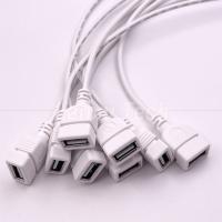 China 5V White USB Female to Bare Wires Pigtail Cable 0.1M-5M Length for LED Strips and DIY Electronics for sale