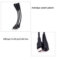 China 5V USB Type C to DC 5.5x2.1mm Power Extension Cable 3A for LED Lamp Fan for sale