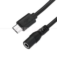 China Micro USB Male to DC 3.5x1.35mm Female Power Extension Cable 15cm 22AWG for LED Strips Fans for sale