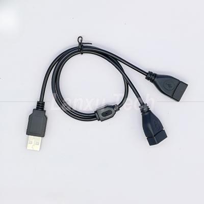 China USB 2.0 A Male to Dual USB Female Y Splitter Hub Power Cord Extension Cable 40cm for sale