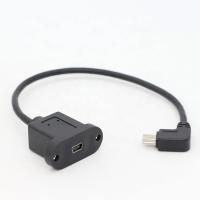 China Screw Locking 90 Degree Right Angle Mini USB Panel Mount Extension Cable 0.2m-5m Lengths CE RoHS Certified for sale