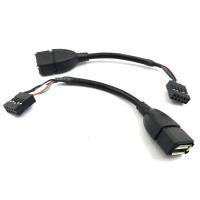 China USB Type A Female to 9 Pin Dupont Female Header Motherboard Adapter Cable 10cm 24AWG for sale