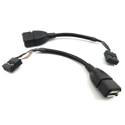 China USB Type A Female to 9 Pin Dupont Female Header Motherboard Adapter Cable 10cm 24AWG for sale