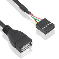 China USB Type A Female to 9 Pin Dupont Female Header Motherboard Adapter Cable 10cm 24AWG for sale