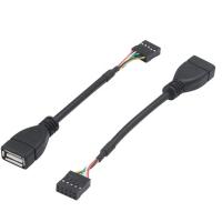 China USB Type A Female to 9 Pin Dupont Female Header Motherboard Adapter Cable 10cm 24AWG for sale