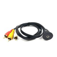 China Waterproof DC 3.5 to 3RCA Extension Cable with Flush Mount Panel - 1M/2M Length for Automotive Marine Applications for sale