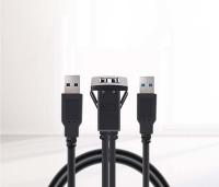 China Square Dual USB 3.0 2.0 Waterproof Extension Cable with Flush Mount Panel - 1M/2M Length for Car Boat Computer for sale