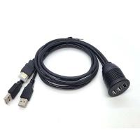 China 3-Port USB 2.0 Waterproof Extension Cable with Flush Mount Panel - 1M/2M Length for Car Boat Motorcycle for sale