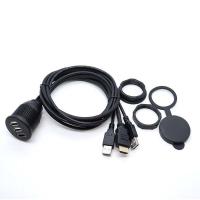 China 3-Port USB 2.0 Waterproof Extension Cable with Flush Mount Panel - 1M/2M Length for Car Boat Motorcycle for sale