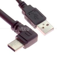 China 90 Degree Right Angle Fast Charging 2A USB 2.0 to Type C Data Charger Extension Cable for sale