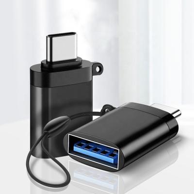 China Type C 3.1 Male to USB 3.0 Female Adapter 5Gbps Zinc Alloy Mini Lanyard OTG for sale