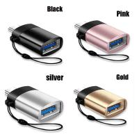 China Type C 3.1 Male to USB 3.0 Female Adapter 5Gbps Zinc Alloy Mini Lanyard OTG for sale