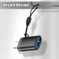 China Type C 3.1 Male to USB 3.0 Female Adapter 5Gbps Zinc Alloy Mini Lanyard OTG for sale