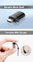China Type C 3.1 Male to USB 3.0 Female Adapter 5Gbps Zinc Alloy Mini Lanyard OTG for sale