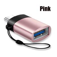 China Portable Mini Lanyard Metal Shell OTG Type C 3.1 Male to USB 3.0 Female Adapter 5Gbps for sale