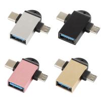 China 2 in 1 USB3.0 to Micro B Type C USB Converter OTG Adapter for Android Phone U Disk Mouse for sale