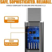 China Metal Shell Micro USB Female to USB C Male OTG Converter Adapter 480Mbps for sale