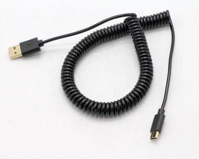 China Custom 1M 2M 3M Fast Charging Spring  Coiled Spiral USB Type C Cable for sale