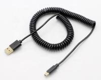 China Custom 3M Gold Connectors Fast Charging Spring Coiled USB Type C Data Charger Cable for sale