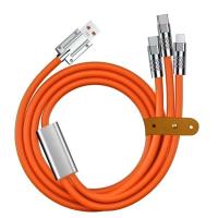 China 120W 6A Fast Charging Cable 1.2m Liquid Silicone 3-in-1 USB Type C Micro Connector for Mobile Phones for sale