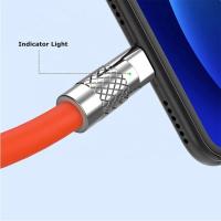 China 120W 6A Fast Charging Cable 1.2m Liquid Silicone 3-in-1 USB Type C Micro Connector for Mobile Phones for sale