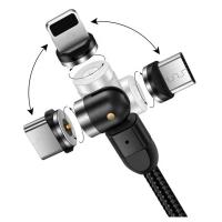 China 3 in 1 Magnetic USB Charging Cable 540 Degree Rotation 2.4A Fast Charging Braided for sale